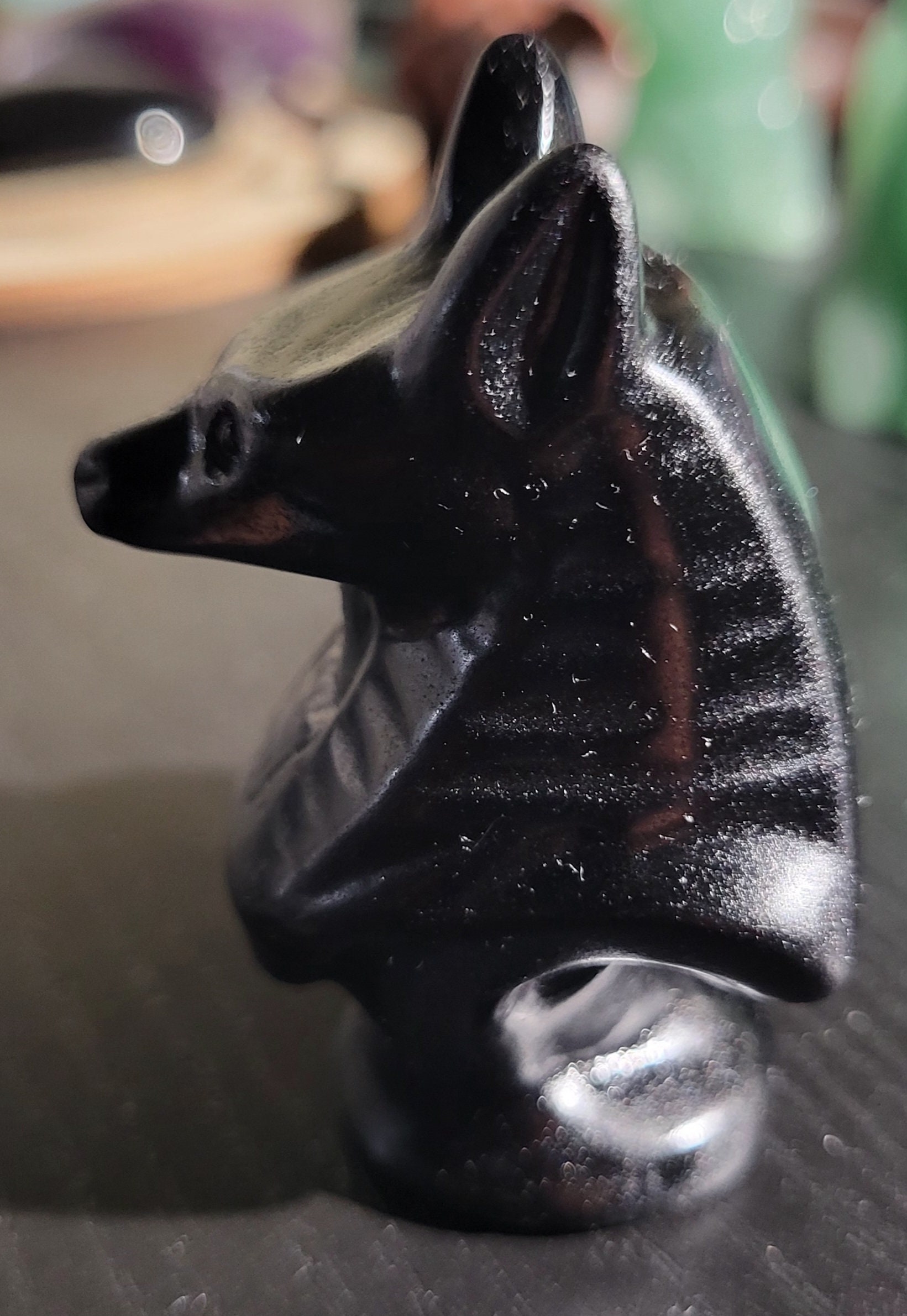Black Obsidian Egyptian Anubis Hand Carving Power - Etsy