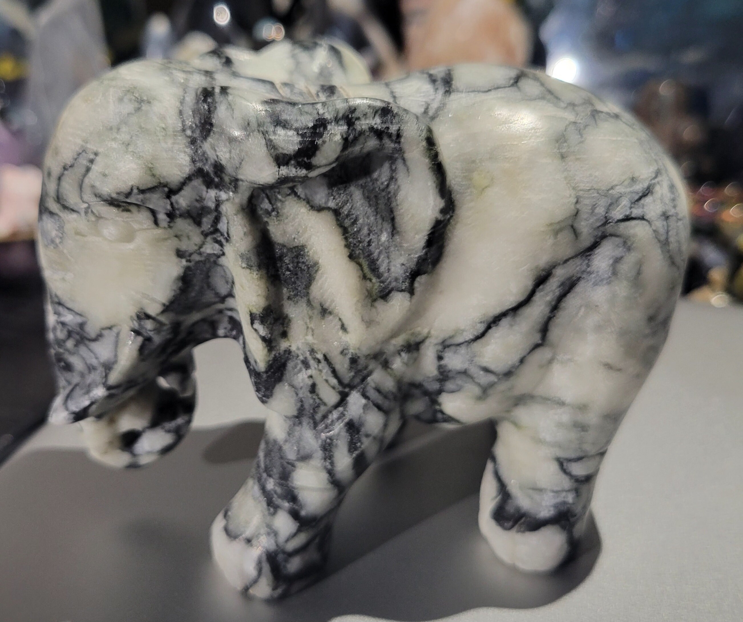 Unique Rare Spider Web Jasper Elephant Gives a Valium Effect, Reminds ...