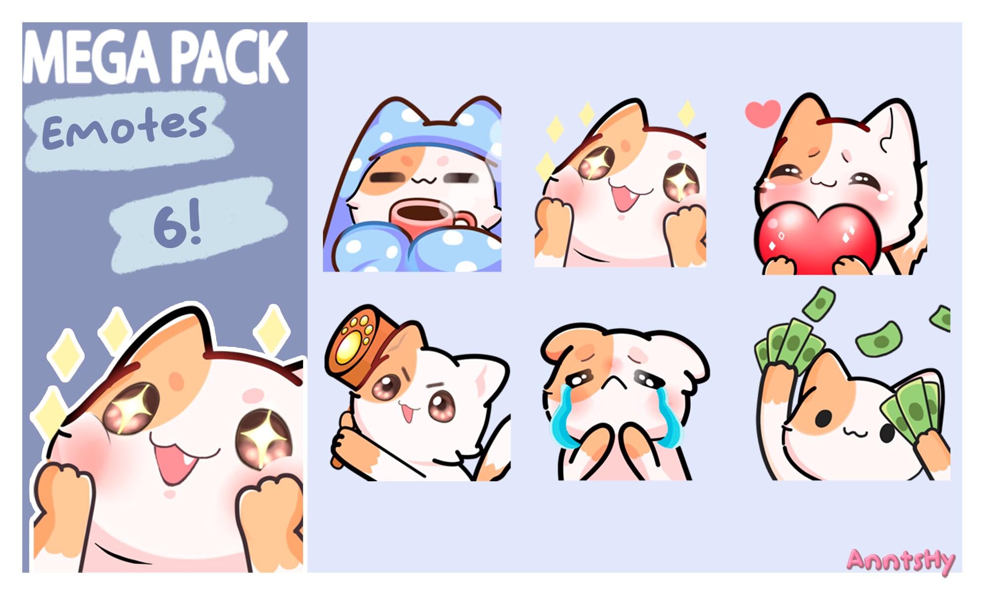 Twitch Emote / Cute NEKO Mega Pack Emotes 30 Emotes listos - Etsy España