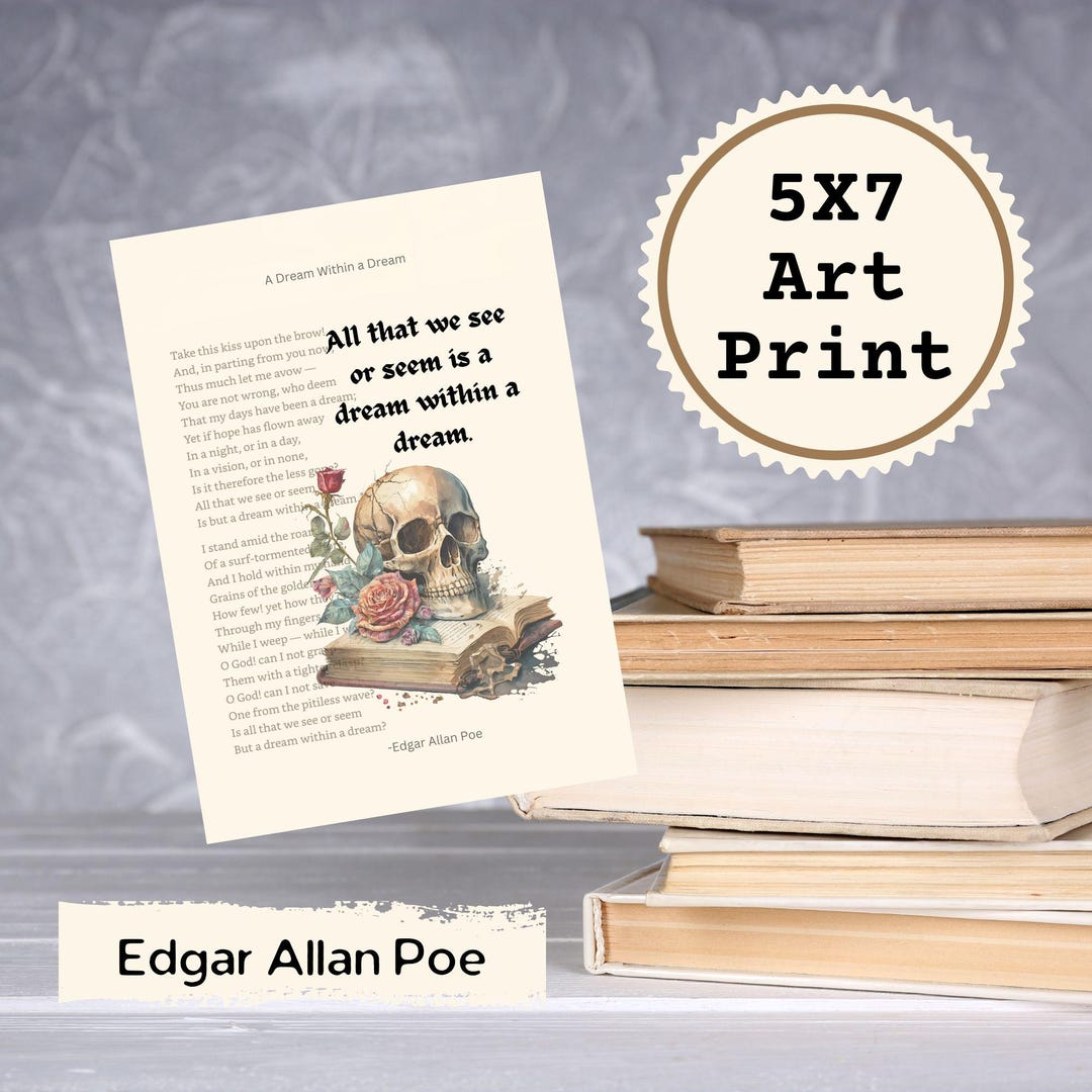 Edgar Allan Poe Quote Book Page Art Print Decor, Poe Quotes, Reader Art ...
