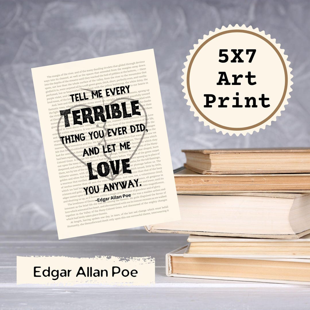 Edgar Allan Poe Quote Book Page Art Print Decor, Poe Quotes, Reader Art ...