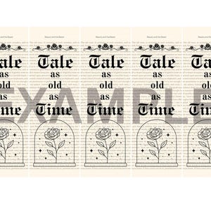 Beauty and the Beast Book Page Bookmark Set, Beauty and the Beast ...