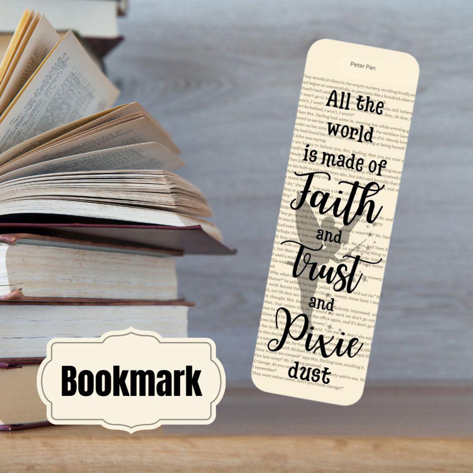 Peter Pan Book Page Bookmark Set, Peter Pan Bookmarks, Peter Pan Quotes ...