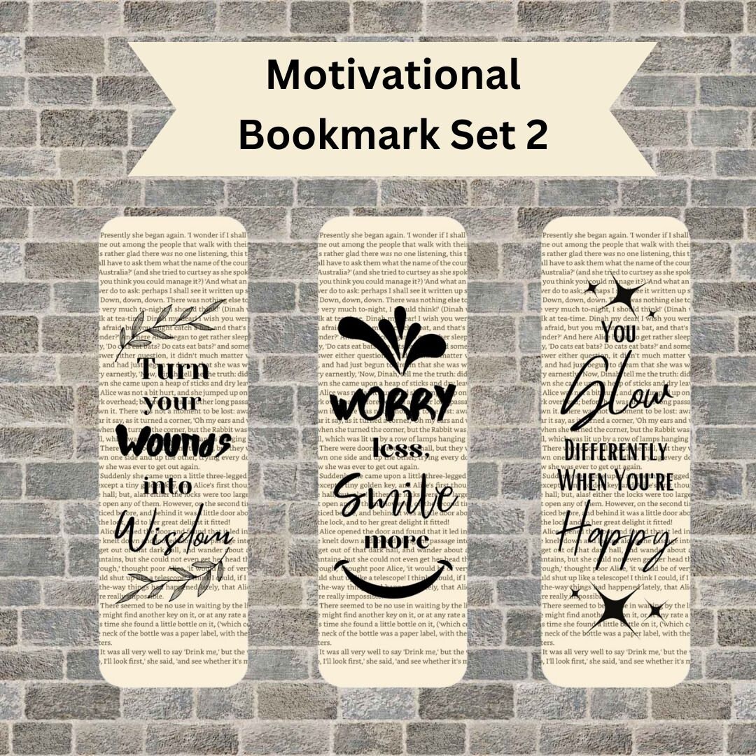 Motivational Quotes Bookmark Set, Book Page Bookmarks, Bookish, Bookish ...