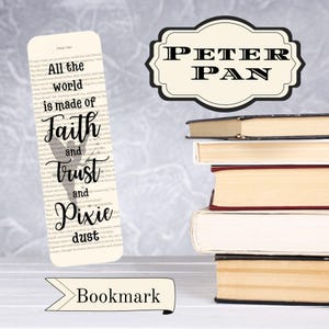 Peter Pan Book Page Bookmark Set, Peter Pan Bookmarks, Peter Pan Quotes ...