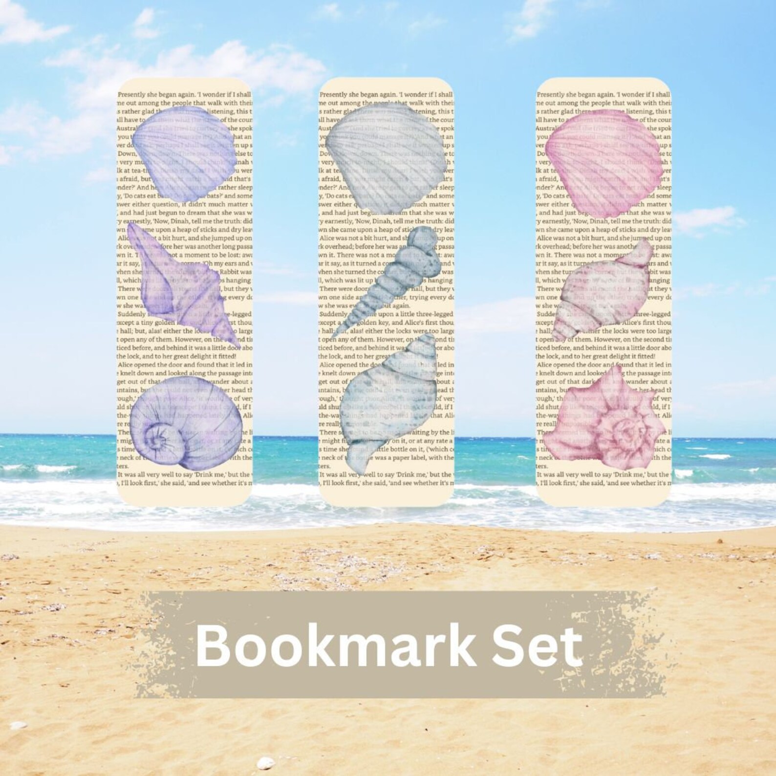 Seashell Book Page Bookmarks, Beach Bookmarks, Bookish Gifts, Book ...
