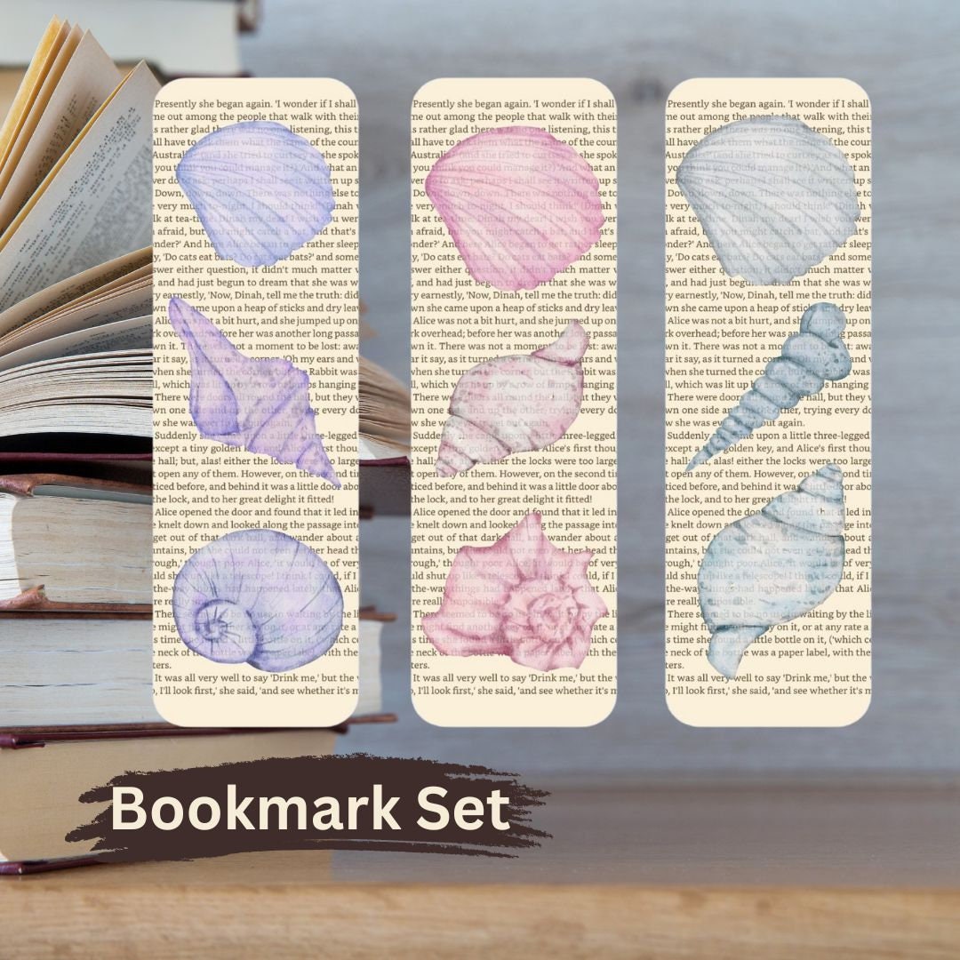 Seashell Book Page Bookmarks, Beach Bookmarks, Bookish Gifts, Book ...