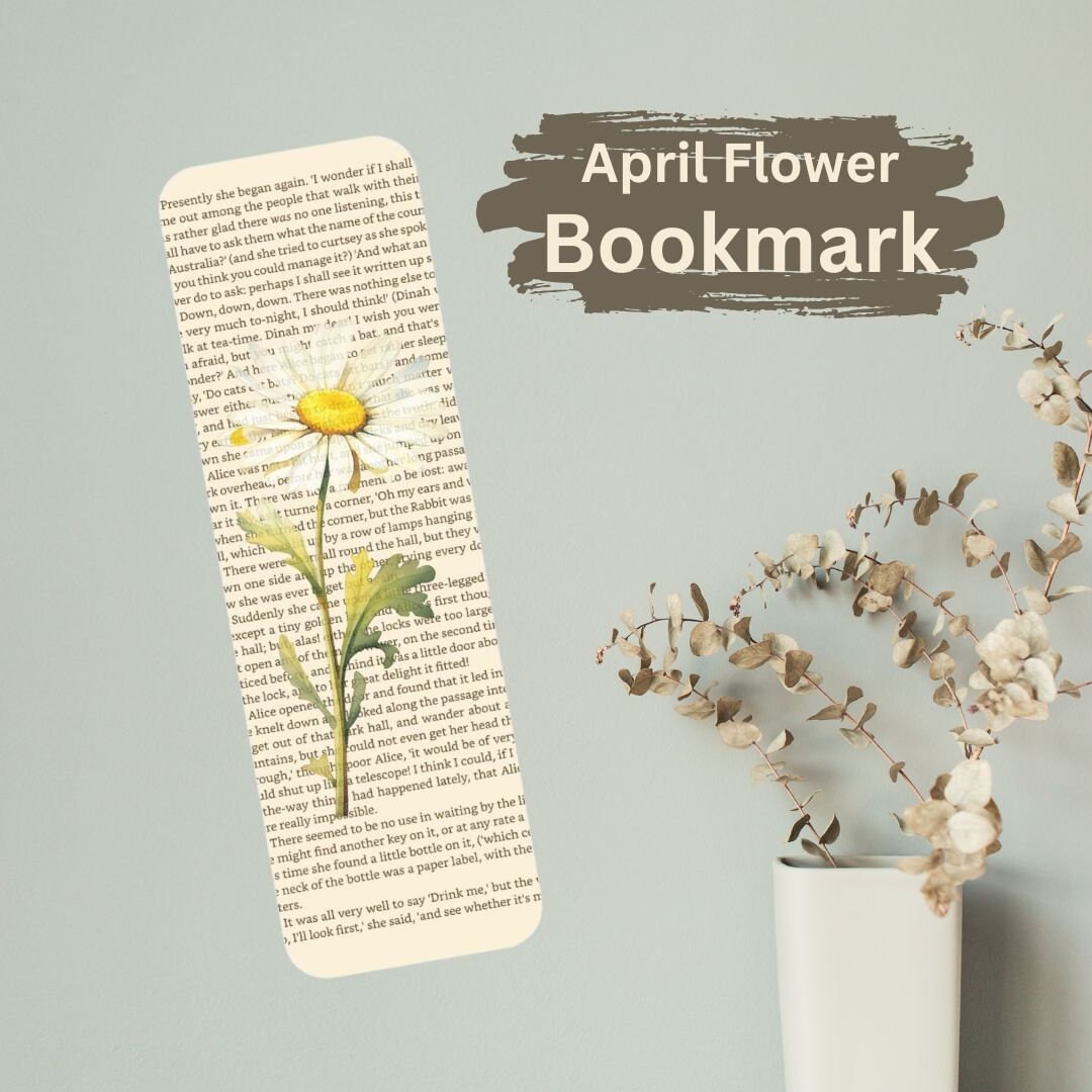 Daisy Bookmark, Birth Month Flower Bookmark, Book Accessories, Book ...