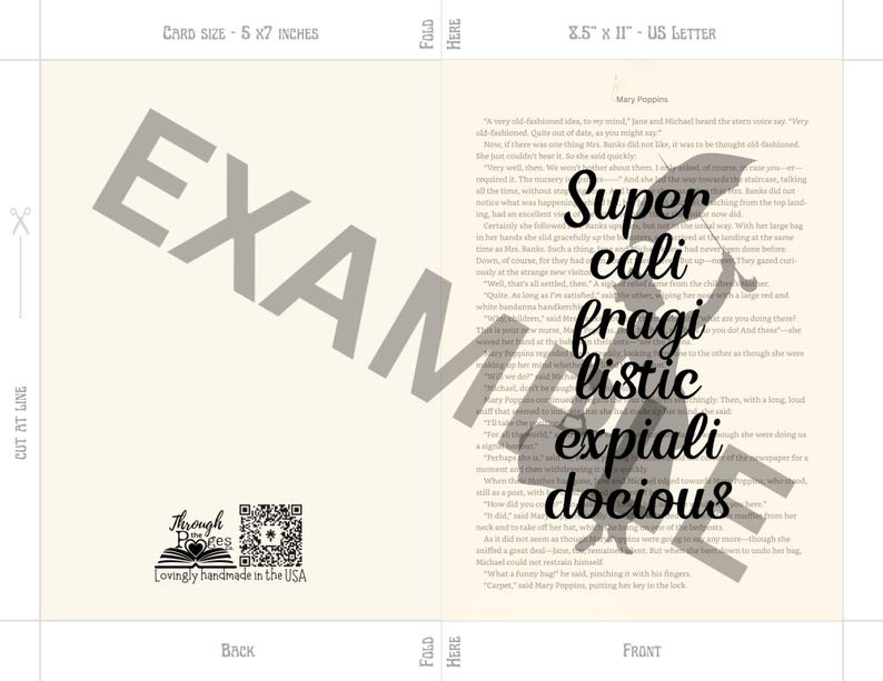 Mary Poppins Greeting Card Printable, Mary Poppins Gift, Bookish ...