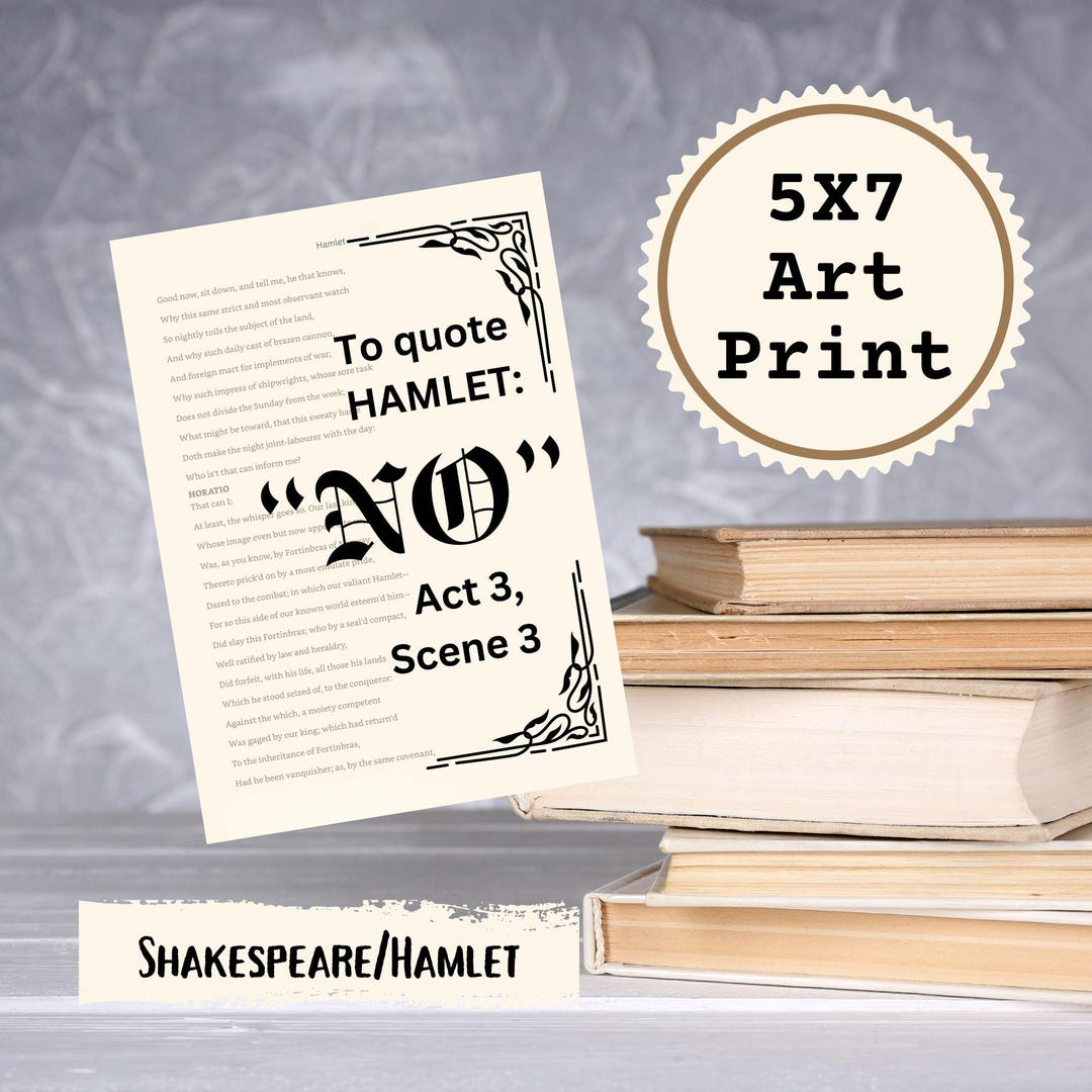 Shakespeare Quote Book Page Art Print Decor, Hamlet Art Print, Bookish ...