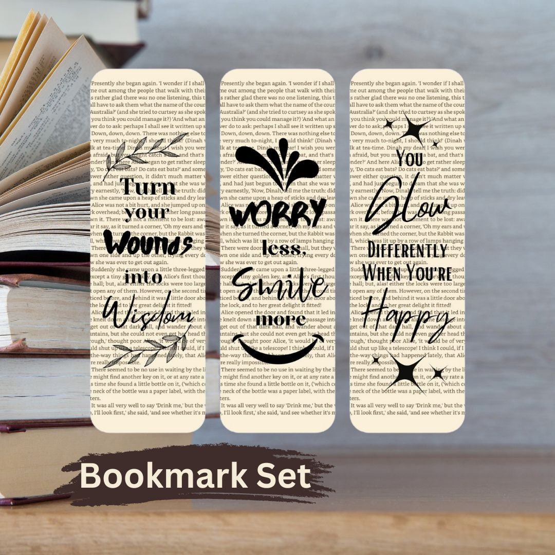 Motivational Quotes Bookmark Set 2, Book Page Bookmarks, Bookish ...