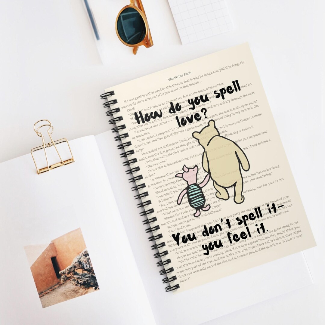 Winnie the Pooh Notebook, Winnie the Pooh Journal, Bookish Notebook ...