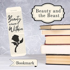 Beauty and the Beast Book Page Bookmark Set, Beauty and the Beast ...
