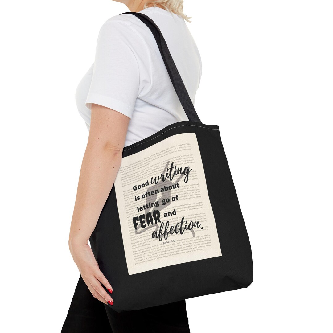 Writer Quote Book Page Tote Bag, Bookish Tote Bag, Book Lover Tote Bag ...