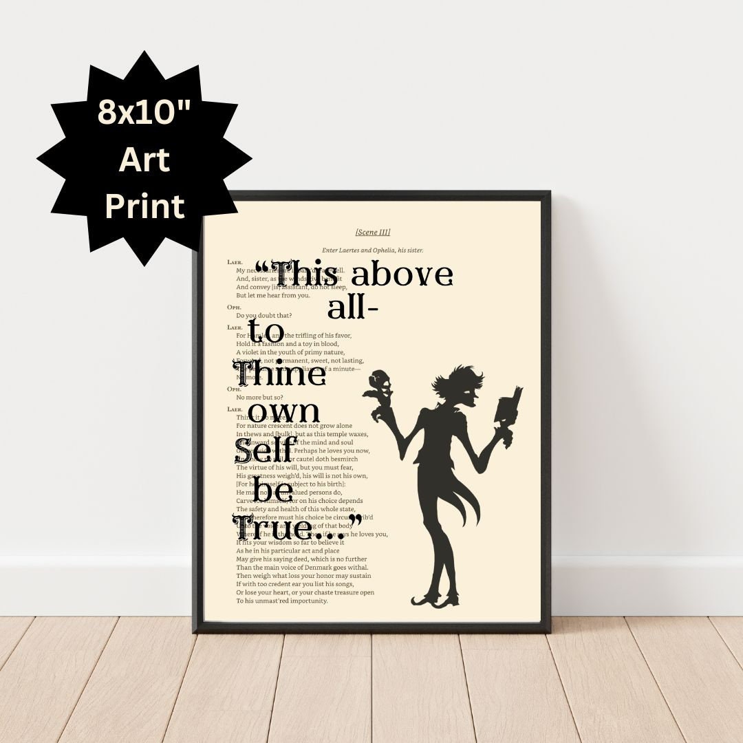 Shakespeare Quote Art Print, Hamlet Quote Art Print, Bookish Decor ...