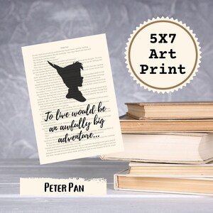 Peter Pan Book Page Art Print, Book Quote Art Print, Bookish Art Print ...