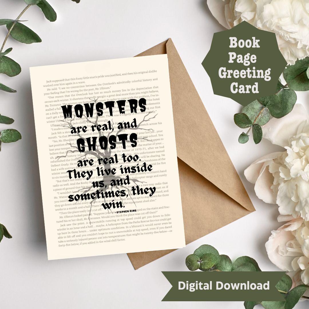 Stephen King Printable Greeting Card, Printable Greeting Cards, Bookish ...