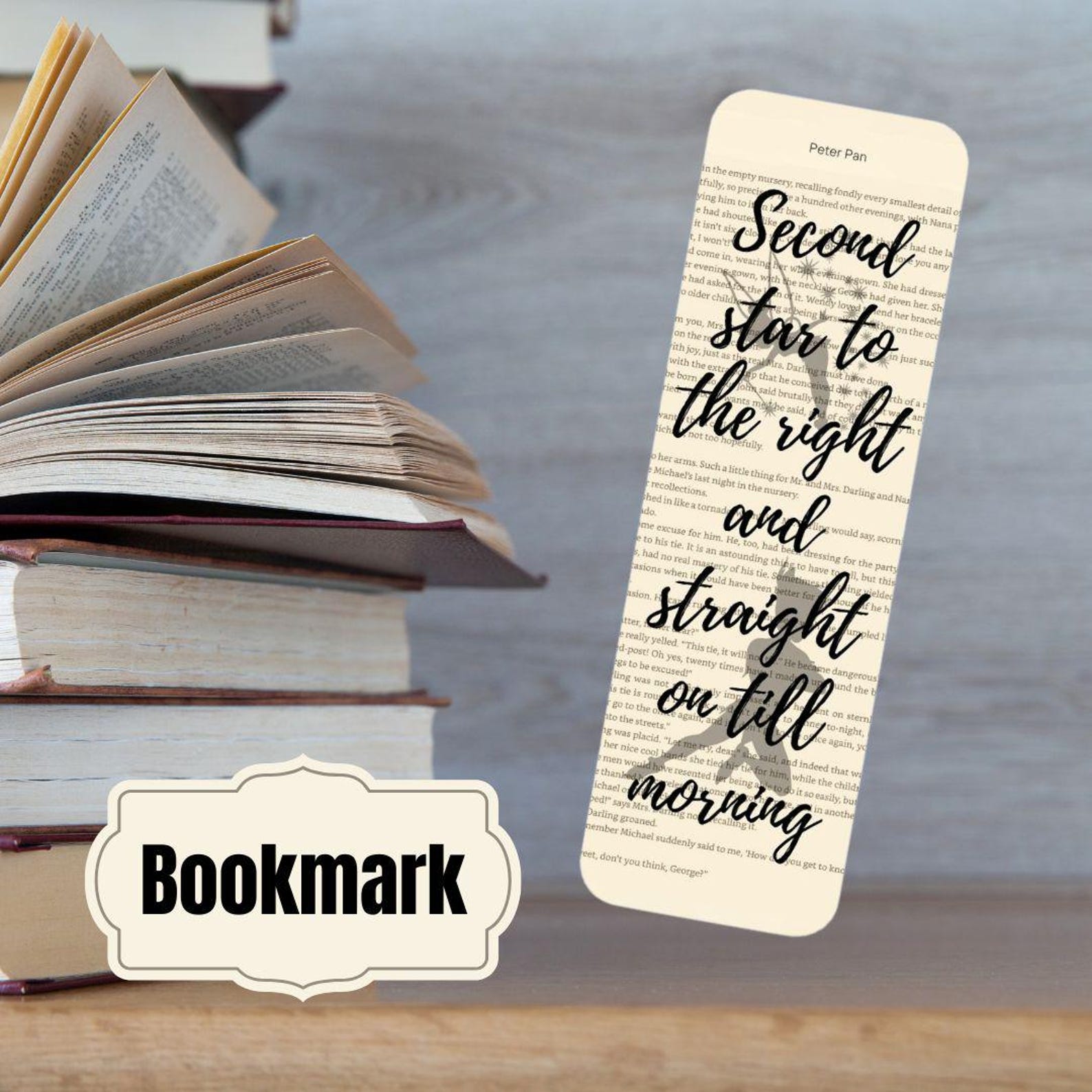 Peter Pan Book Page Bookmark Set, Peter Pan Bookmarks, Peter Pan Quotes ...