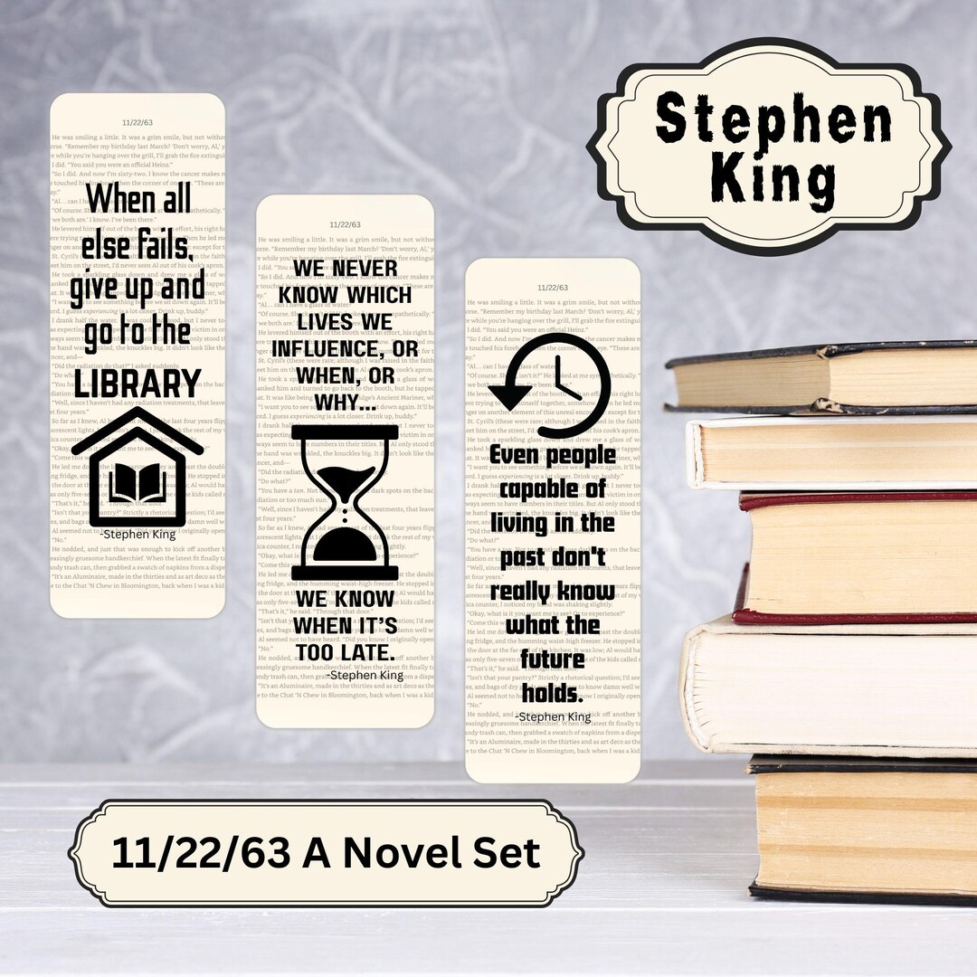 Stephen King Book Page Bookmark Set, Book Accessories, Bookish Gifts ...