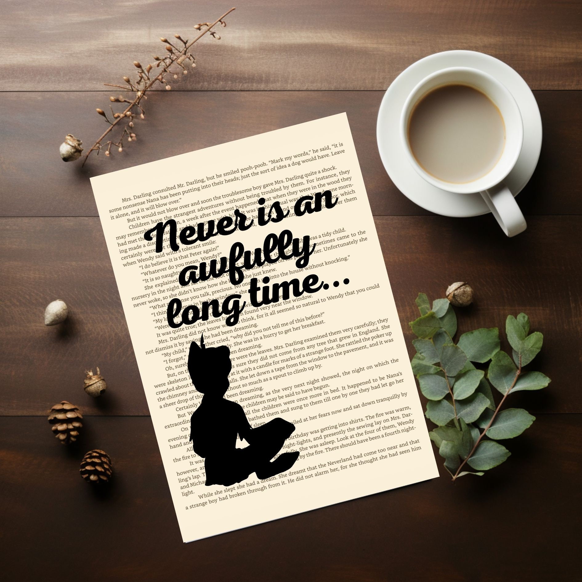 Peter Pan Art Print, Peter Pan Book Art Print, Bookish Art Prints ...
