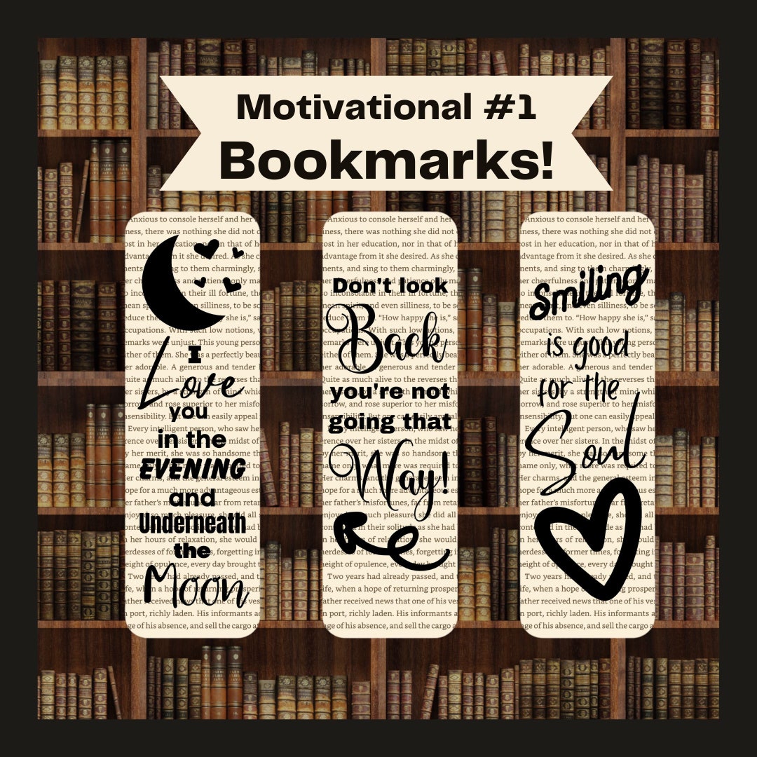 Motivational Bookmark Set Motivational Quotes Book - Etsy