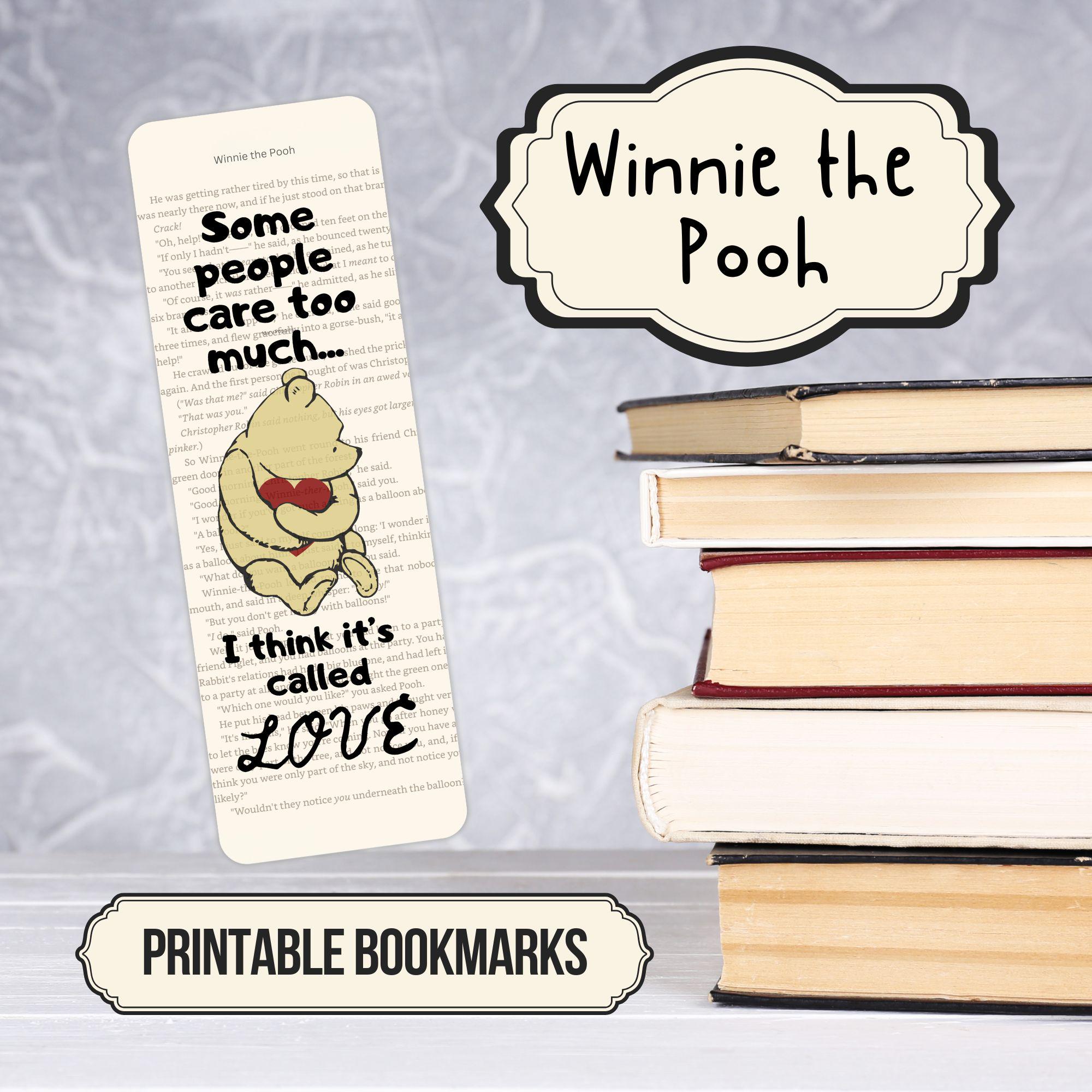 Winnie the Pooh Book Page Bookmark Set, Winnie the Pooh Bookmark, Book ...