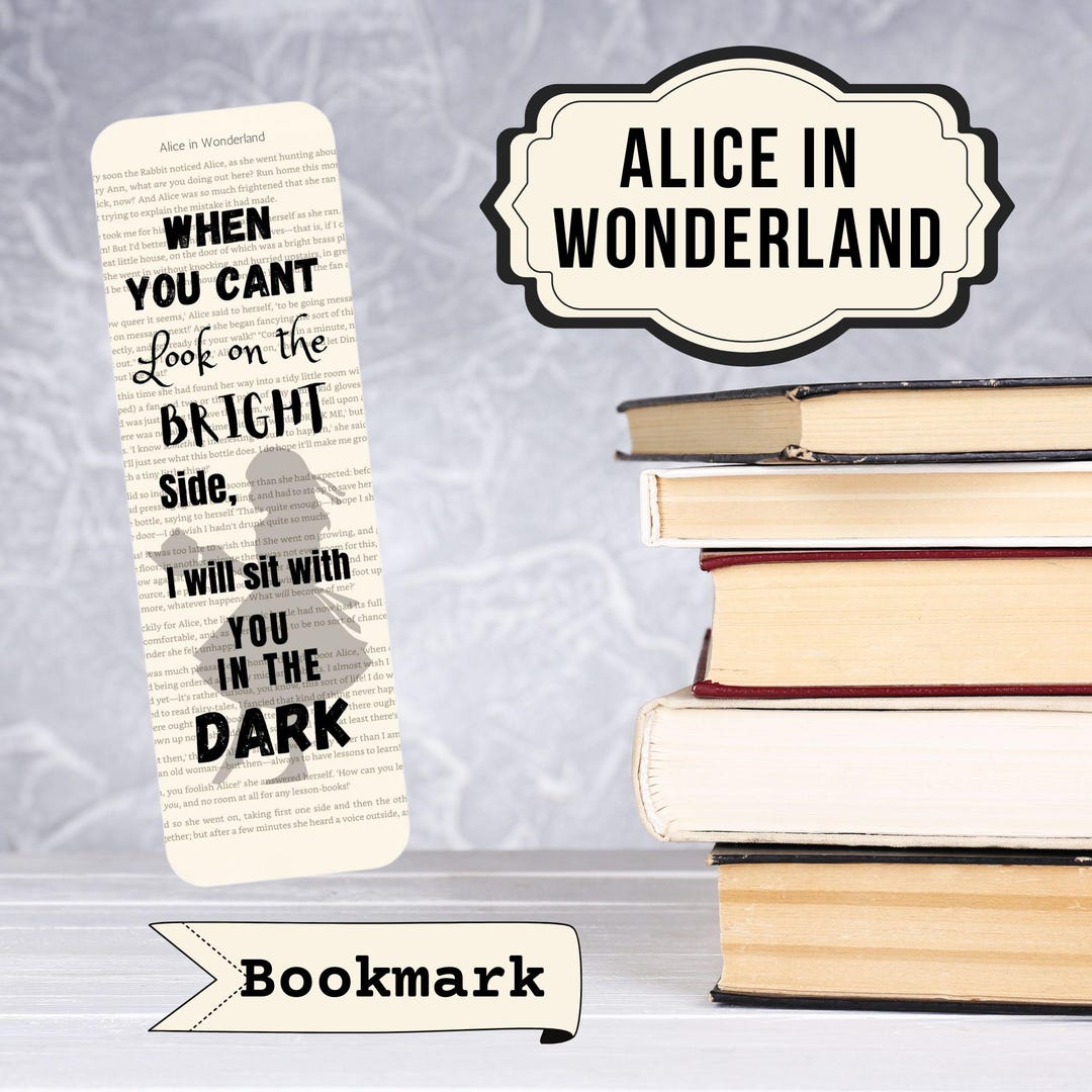 Alice in Wonderland Book Page Bookmark, Alice in Wonderland Quote ...