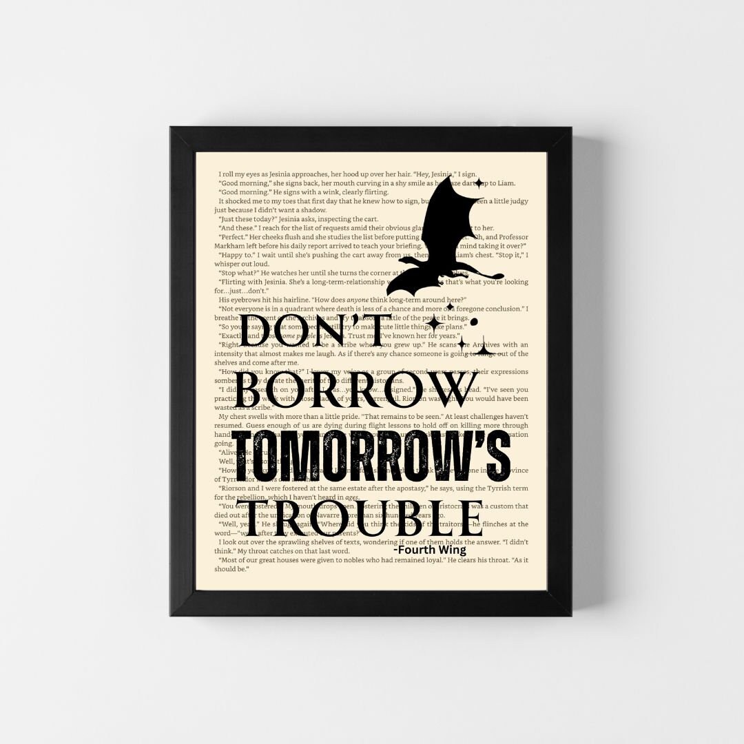 Fourth Wing Inspired Art Print, Fourth Wing Quote, Book Quote Art Print ...