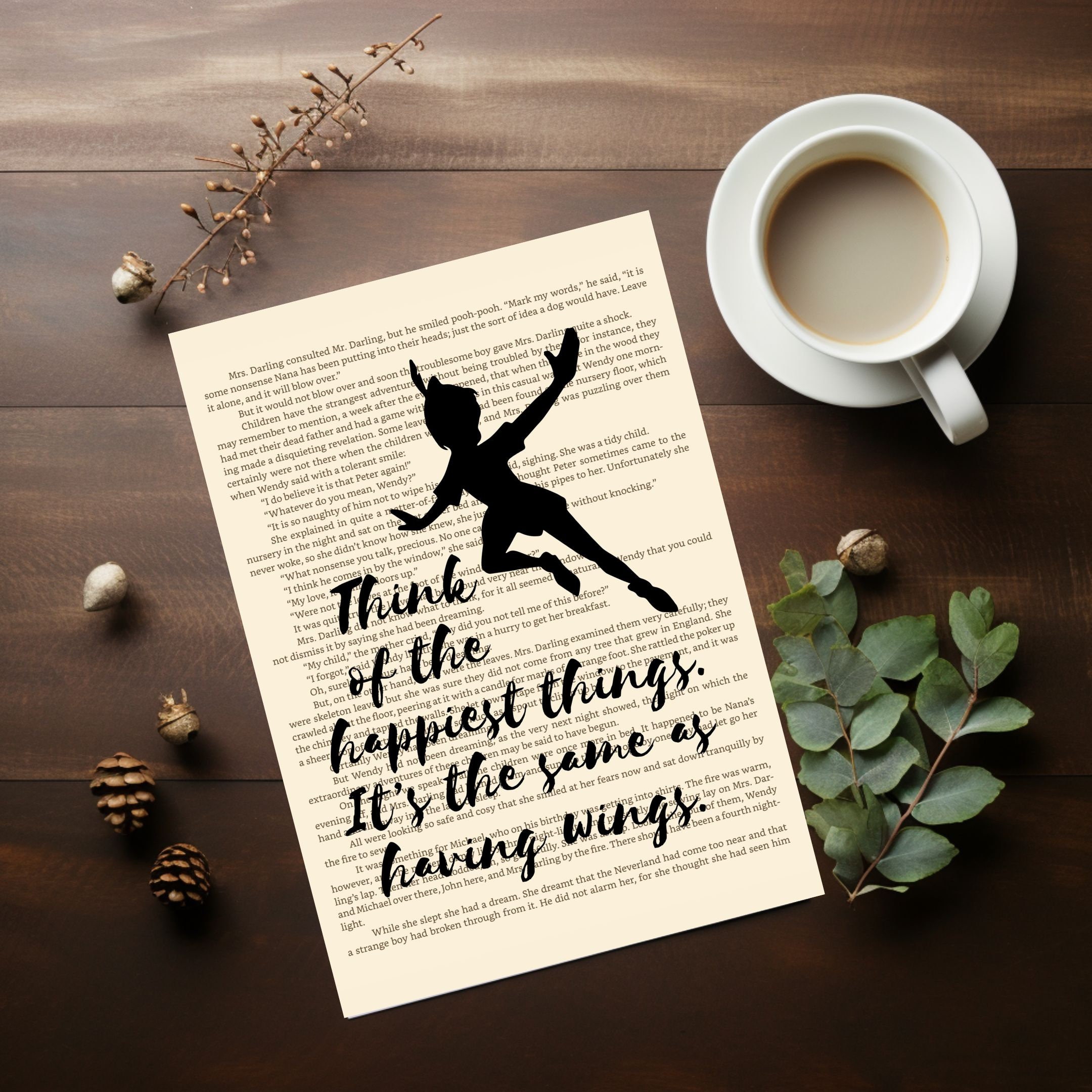 Peter Pan Art Print, Peter Pan Book Art Print, Bookish Art Prints ...