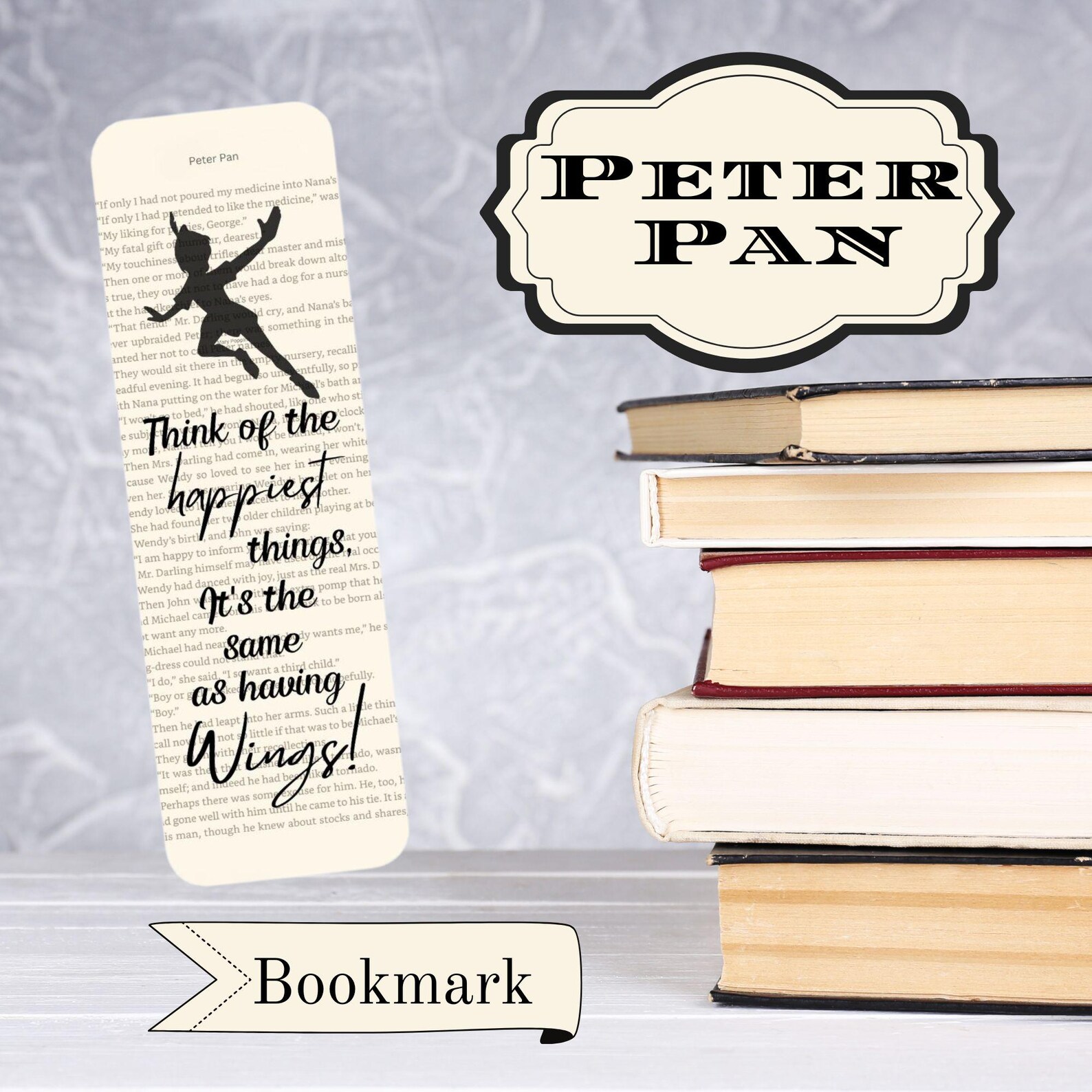 Peter Pan Book Page Bookmark Set, Peter Pan Bookmarks, Peter Pan Quotes ...