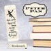 Peter Pan Book Page Bookmark Set, Peter Pan Bookmarks, Peter Pan Quotes ...