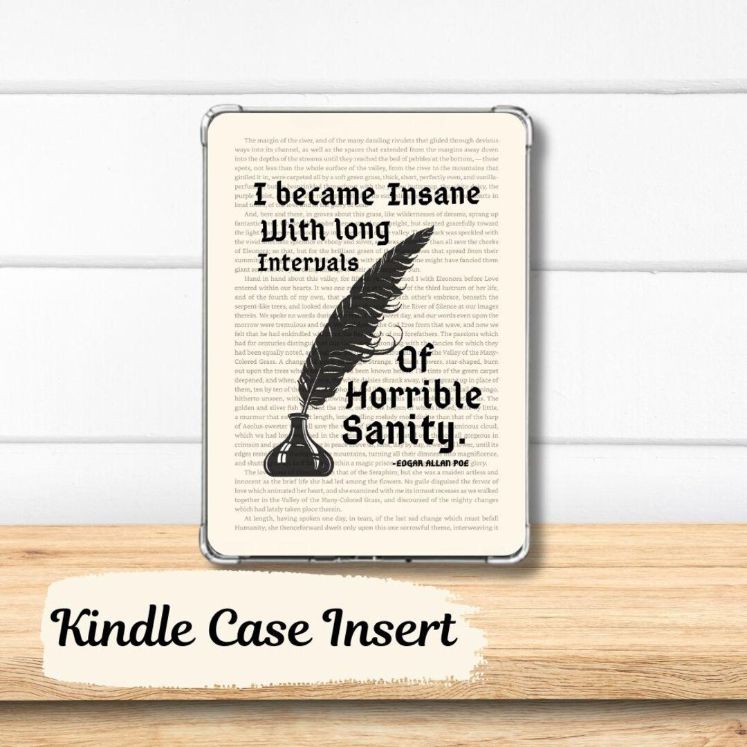 Edgar Allan Poe Book Page Kindle Insert, Kindle Insert, Kindle ...