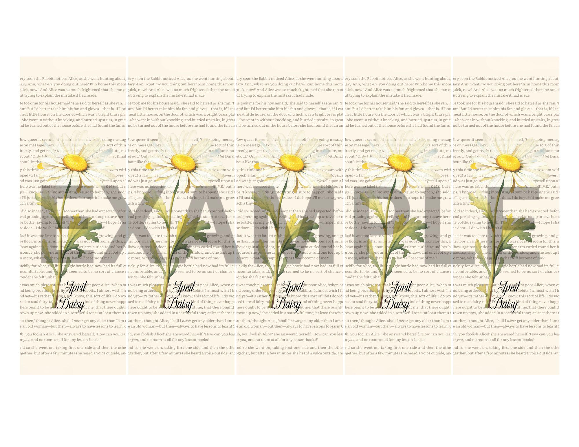 April Birth Flower Bookmarks Printable, Sweet Pea Bookmark, Daisy ...