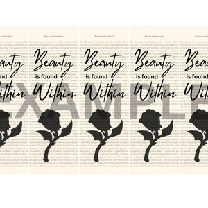 Beauty and the Beast Book Page Bookmark Set, Beauty and the Beast ...