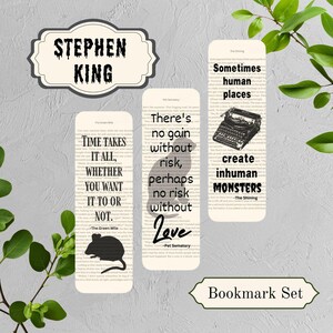 Stephen King Book Page Bookmarks, Stephen King Quotes, Bookish Bookmark ...