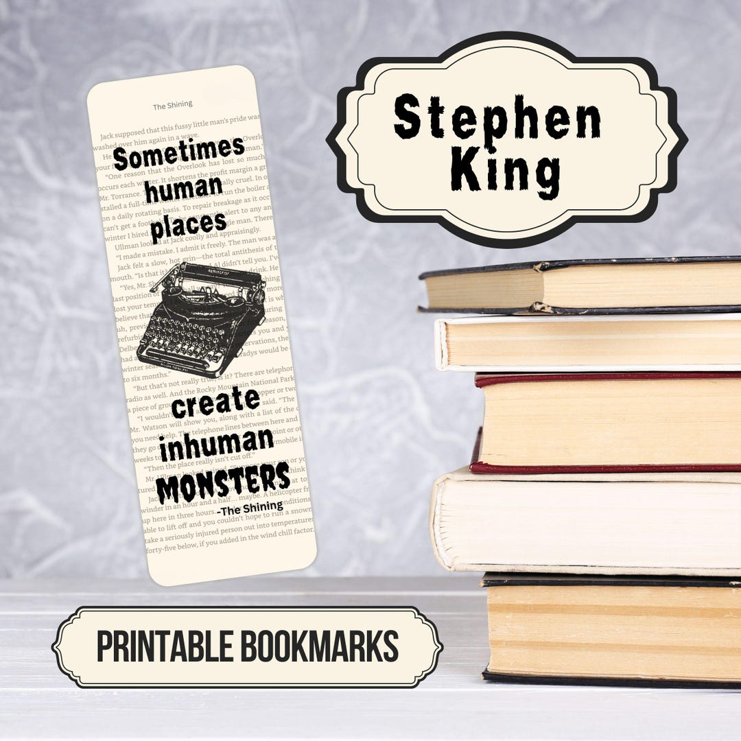 Stephen King Printable Bookmarks, Literary Printable Bookmarks, Book ...