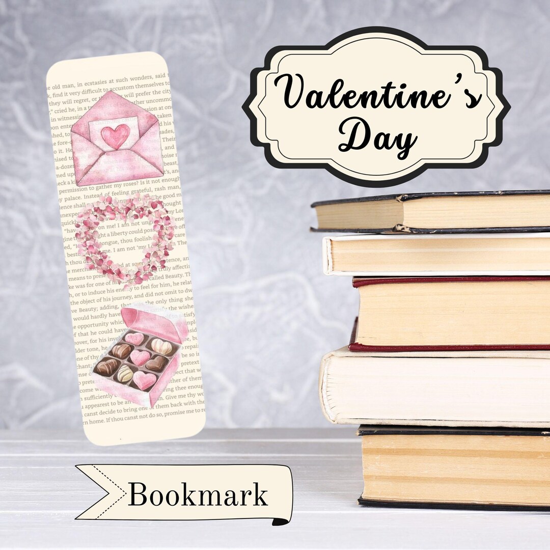 Valentine's Day Book Page Bookmark, Valentine's Gifts Bookish Bookmarks ...