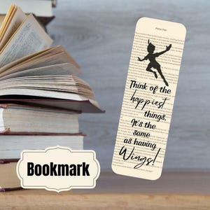 Peter Pan Book Page Bookmark Set, Peter Pan Bookmarks, Peter Pan Quotes ...