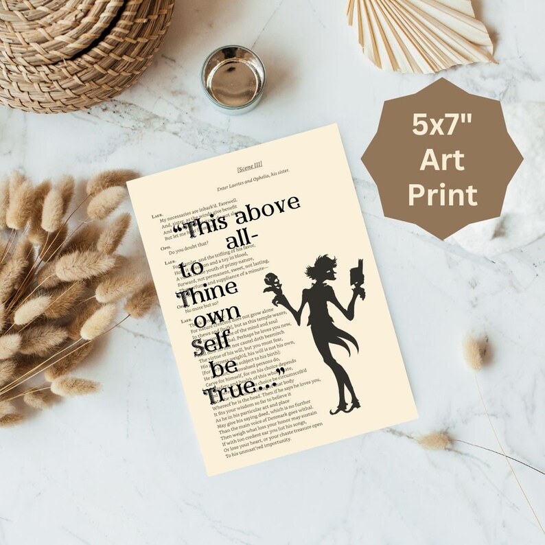 Shakespeare Art Print, Hamlet Art Print, Shakespeare Quotes, This Above ...