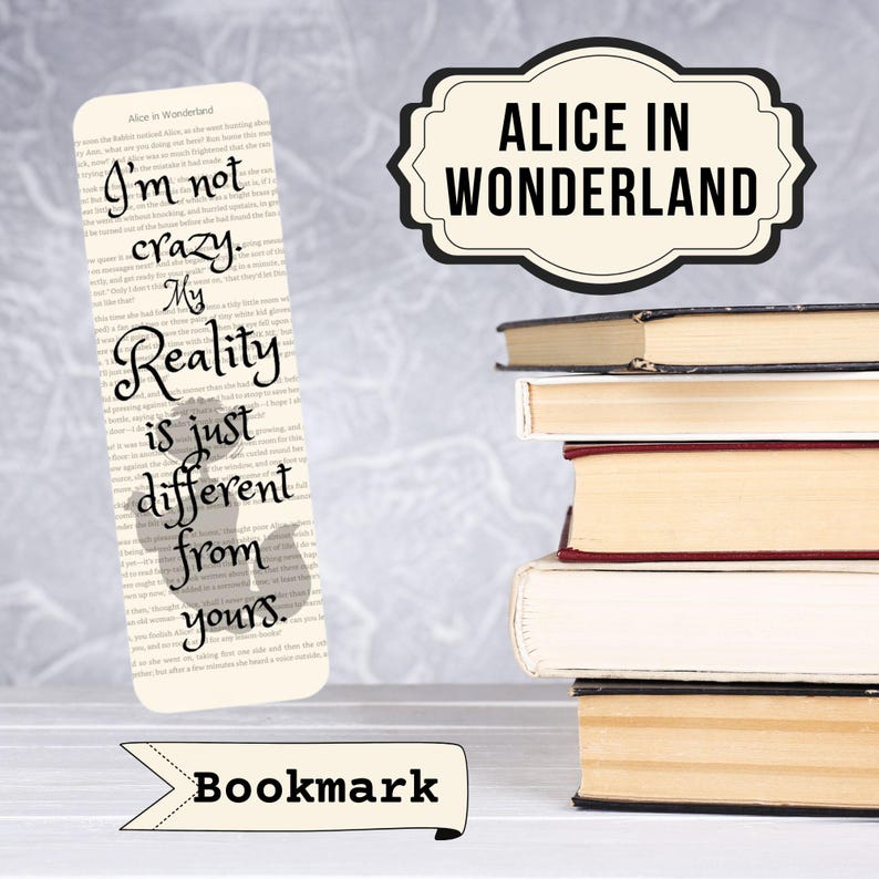 Alice in Wonderland Bookmark Set, Book Page Bookmark, Bookish, Bookish ...