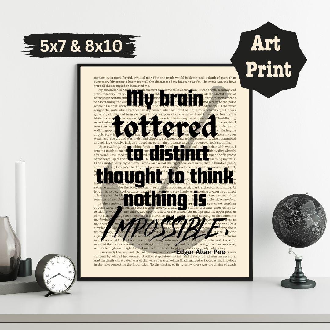 Edgar Allan Poe Book Page Art Print, Bookish Art Print, Reader Art ...