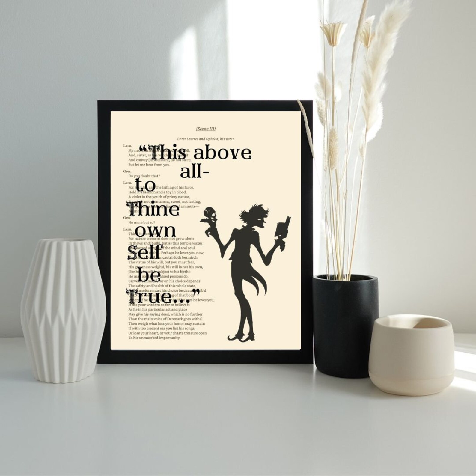 Shakespeare Art Print, Hamlet Art Print, Shakespeare Quotes, This Above ...