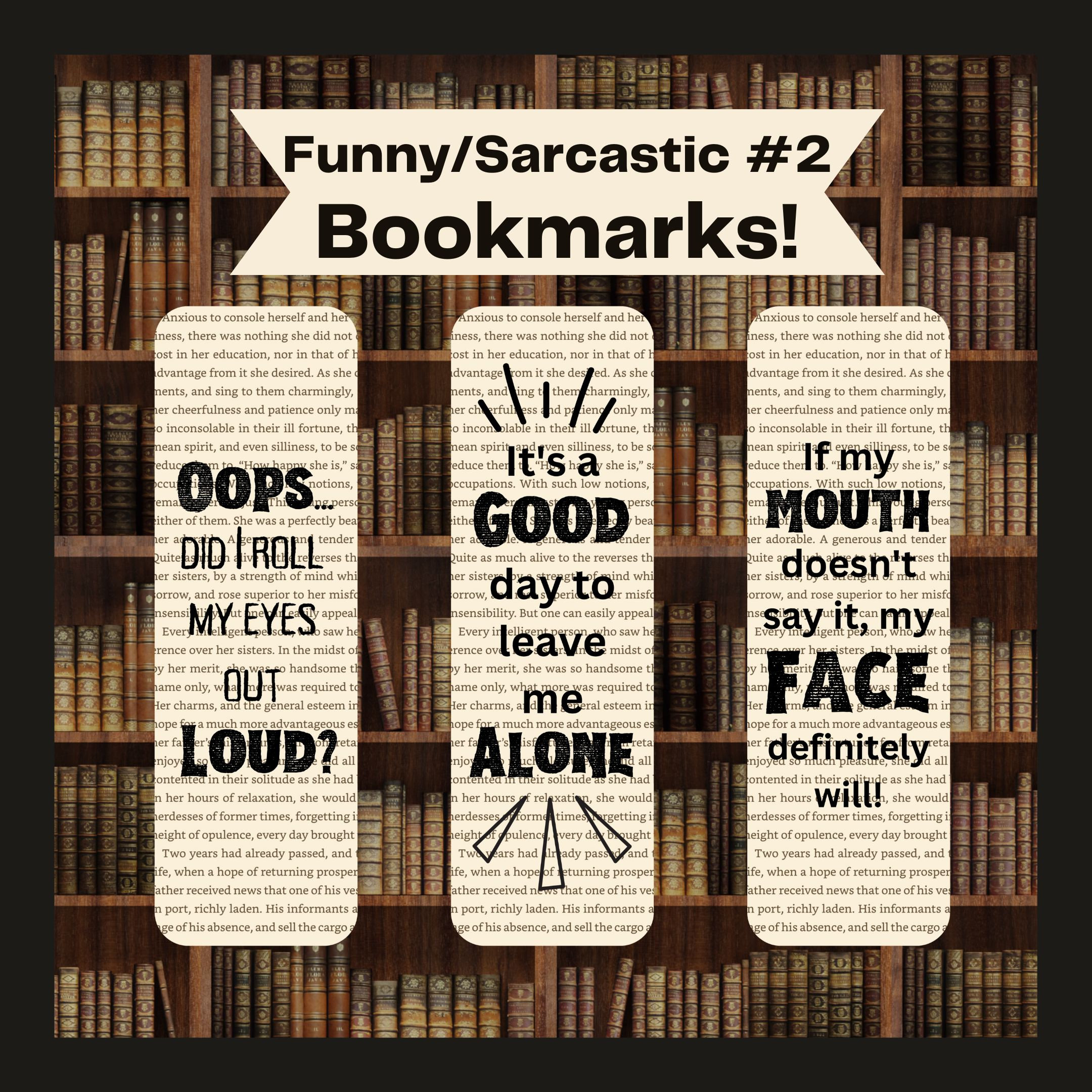 Funny Sarcastic Book Page Bookmark Set, Bookish Bookmarks, Funny Bookmarks, Sarcastic Bookmarks ...