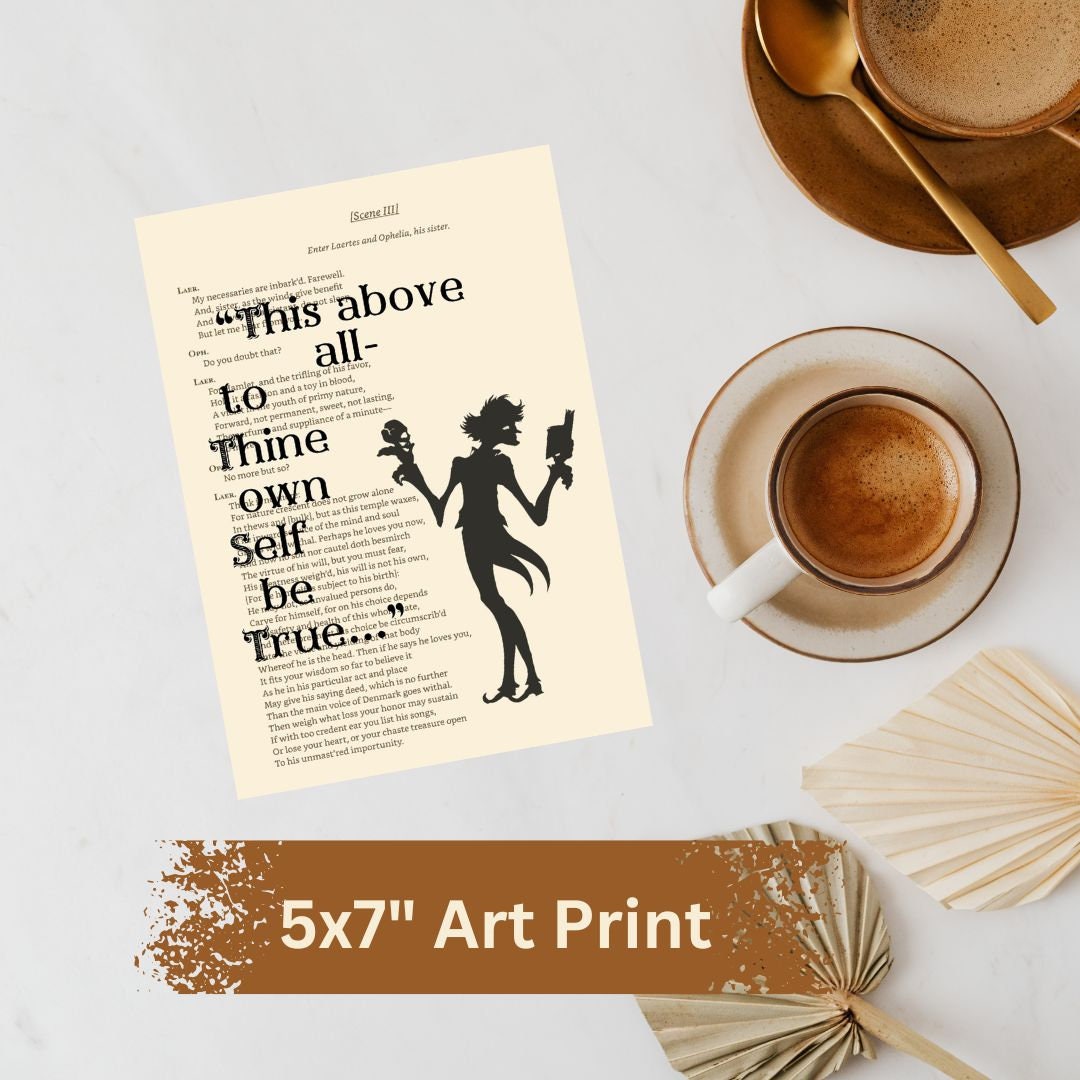 Shakespeare Art Print, Hamlet Art Print, Shakespeare Quotes, This Above ...