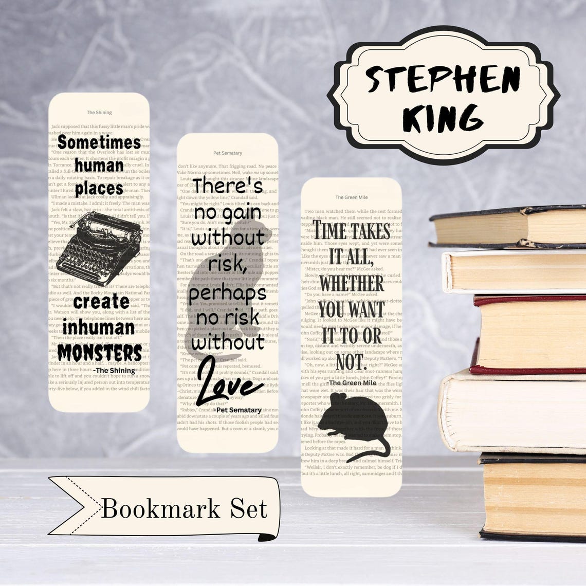 Stephen King Book Page Bookmarks, Stephen King Quotes, Bookish Bookmark ...