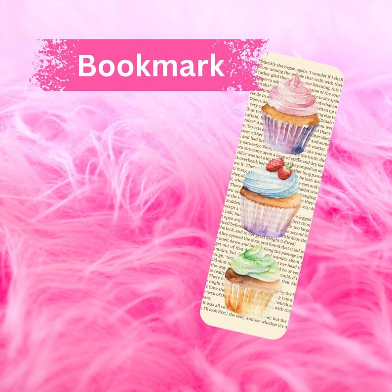 Cupcake Book Page Bookmark, Sweets Book Page Bookmark, Cupcake Bookmark ...