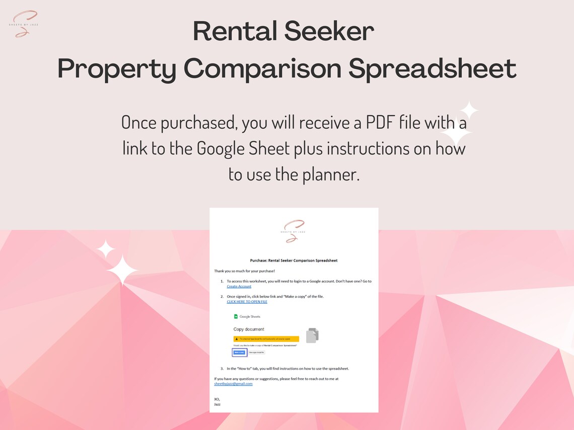 Rental Seeker Property Comparison Spreadsheet Tracker-- Real Estate ...