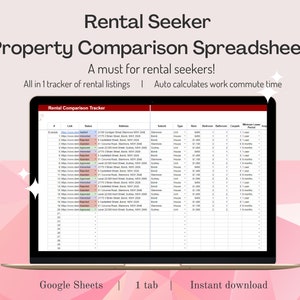 Rental Seeker Property Comparison Spreadsheet Tracker-- Real Estate ...