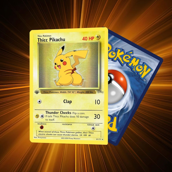 Thicc Pikachu Card - Etsy