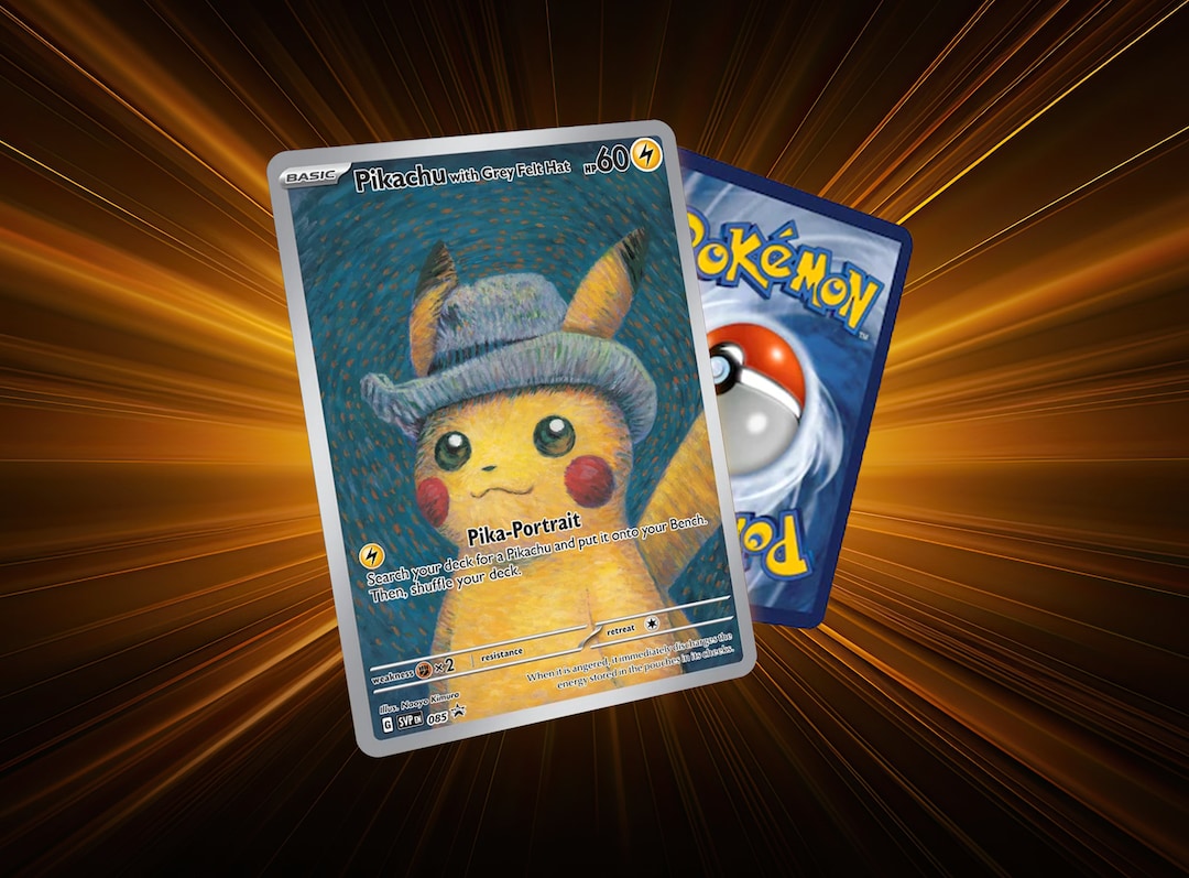 Pikachu Grey Felt Hat Card - Etsy